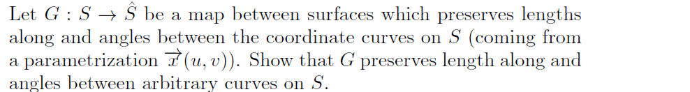Solved Let G:S→S^ be a map between surfaces which preserves | Chegg.com