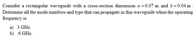 Solved Consider a rectangular waveguide with a cross-section | Chegg.com