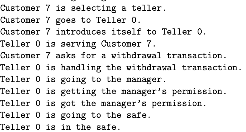 2.1 The Teller When a teller thread is created it | Chegg.com