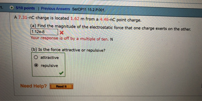 Solved 1. 5/10 points | Previous Answers SerCP11 15.2.P001. | Chegg.com