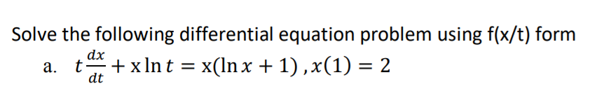 Solved Solve the following differential equation problem | Chegg.com