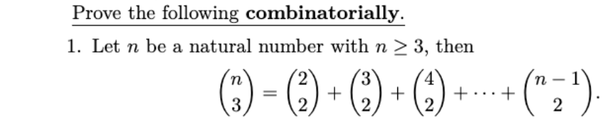 Solved Prove combinatorially with word problem example, such | Chegg.com