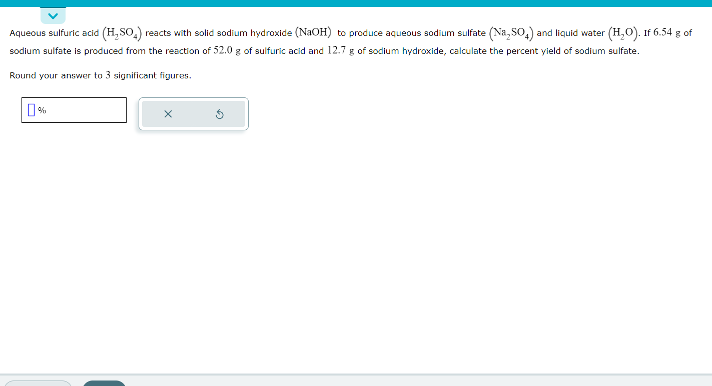 Solved Aqueous sulfuric acid (H2SO4) reacts with solid | Chegg.com
