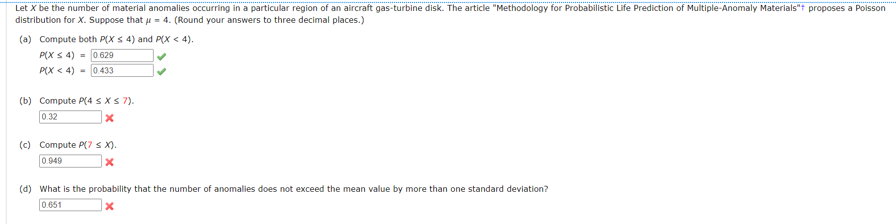 Solved distribution for X. Suppose that μ=4. (Round your | Chegg.com