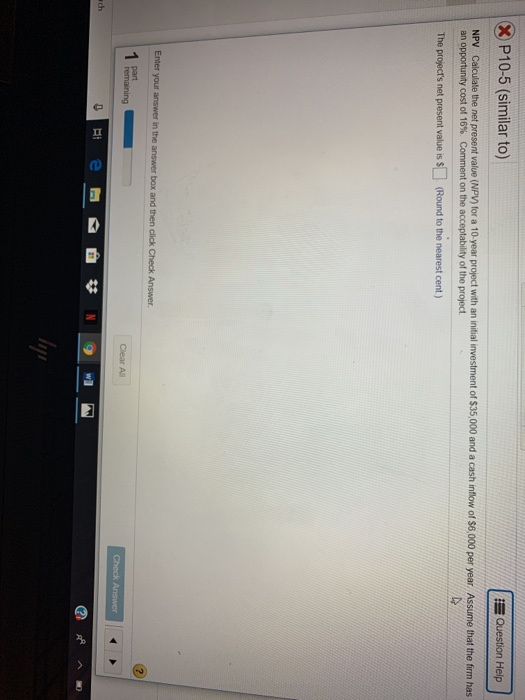 Solved P10-5 (similar to) Question Help an opportunity cost | Chegg.com Solved P10-5 (similar to) Question Help an opportunity cost | Chegg.com