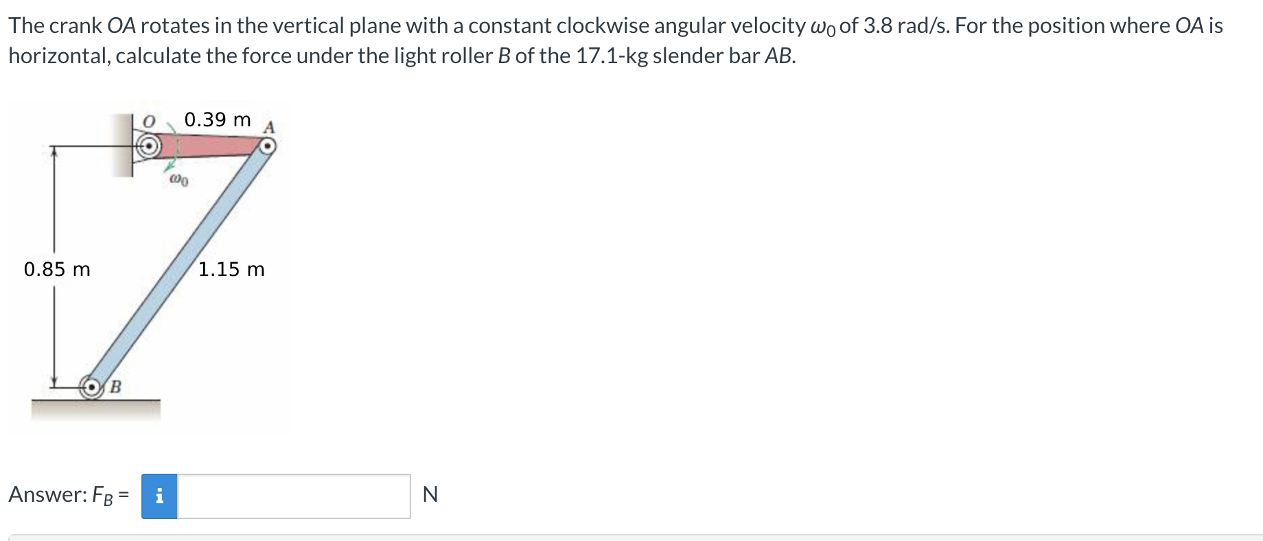Solved The crank OA rotates in the vertical plane with a | Chegg.com