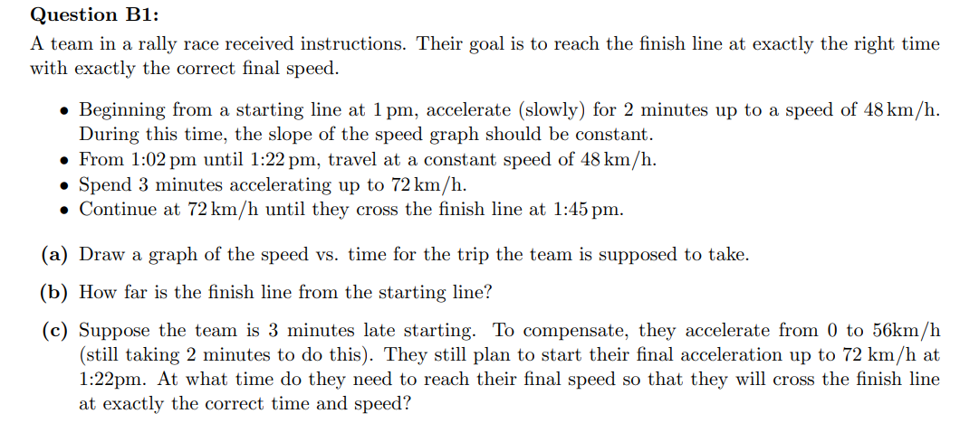 Solved A team in a rally race received instructions. Their | Chegg.com