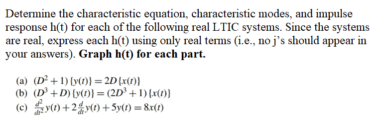 Solved Determine the characteristic equation, characteristic | Chegg.com