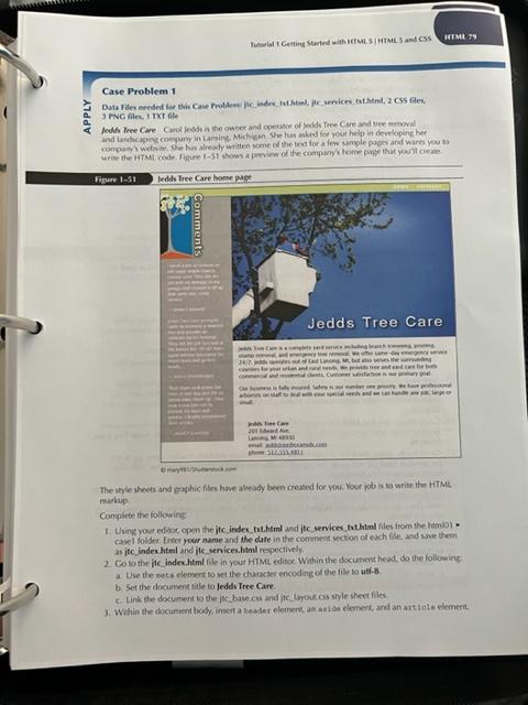 APPLY Tutorial 1 Getting Started with HTML5 HTML and | Chegg.com