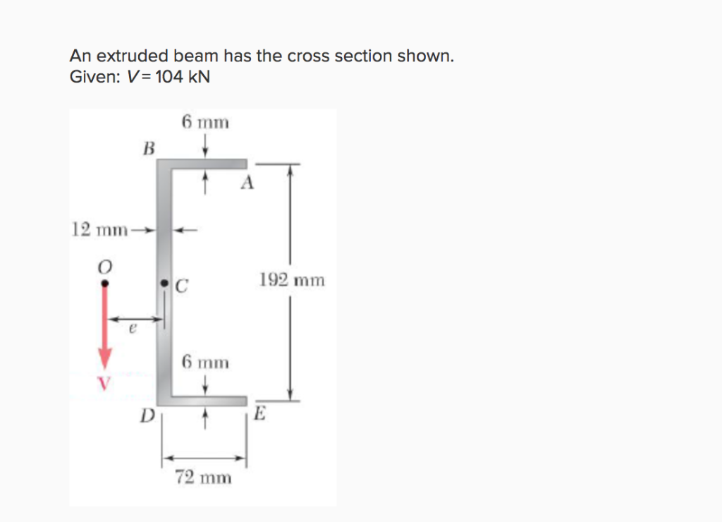 Solved An extruded beam has the cross section shown. Given: | Chegg.com