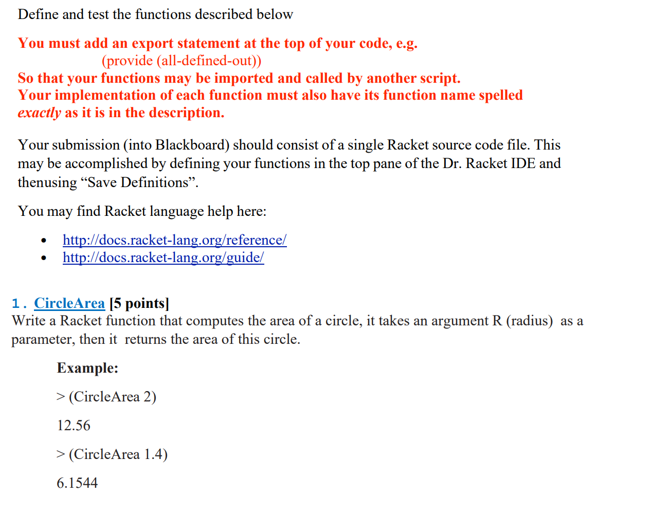 Define and test the functions described below You | Chegg.com