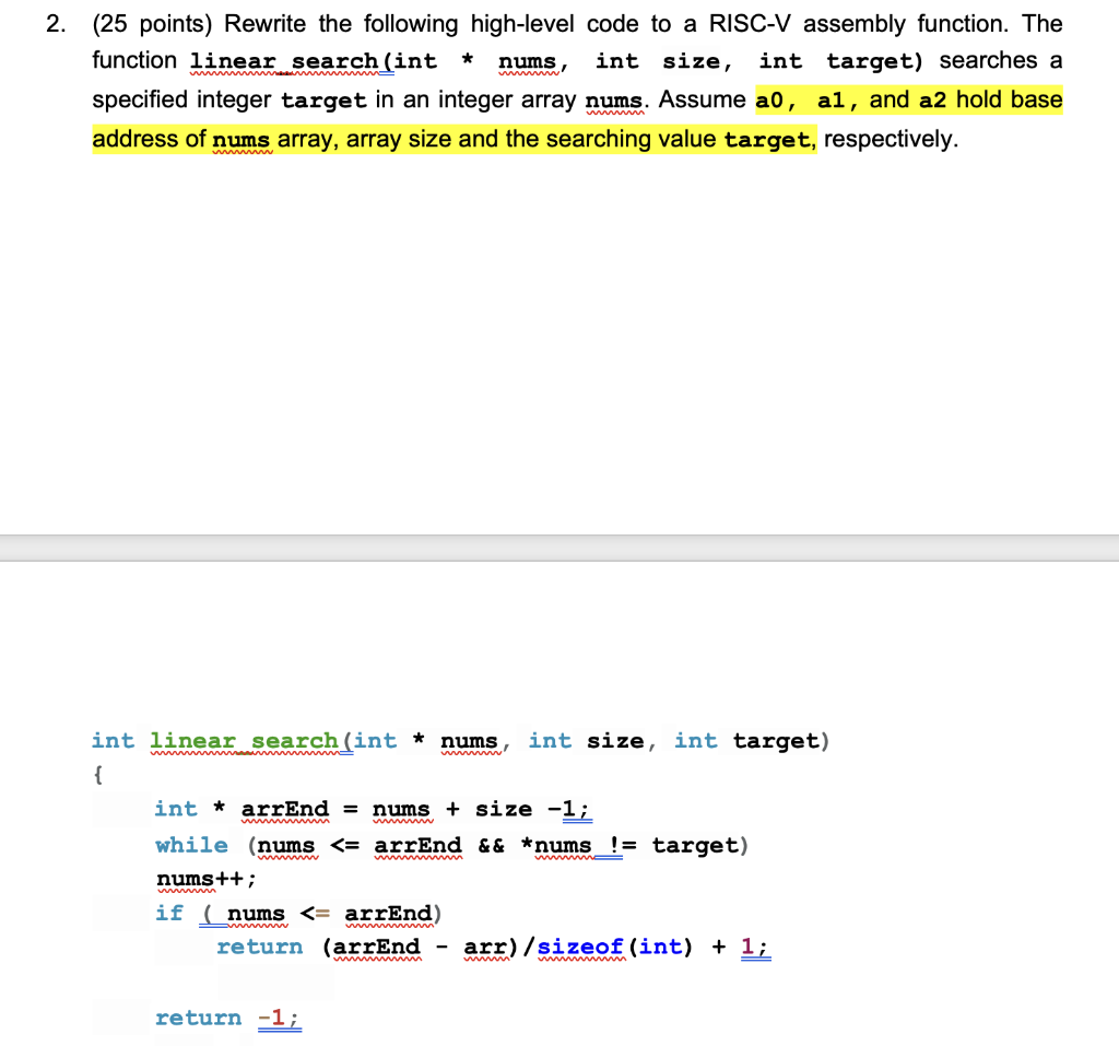 Solved 2. * www (25 points) Rewrite the following high-level | Chegg.com