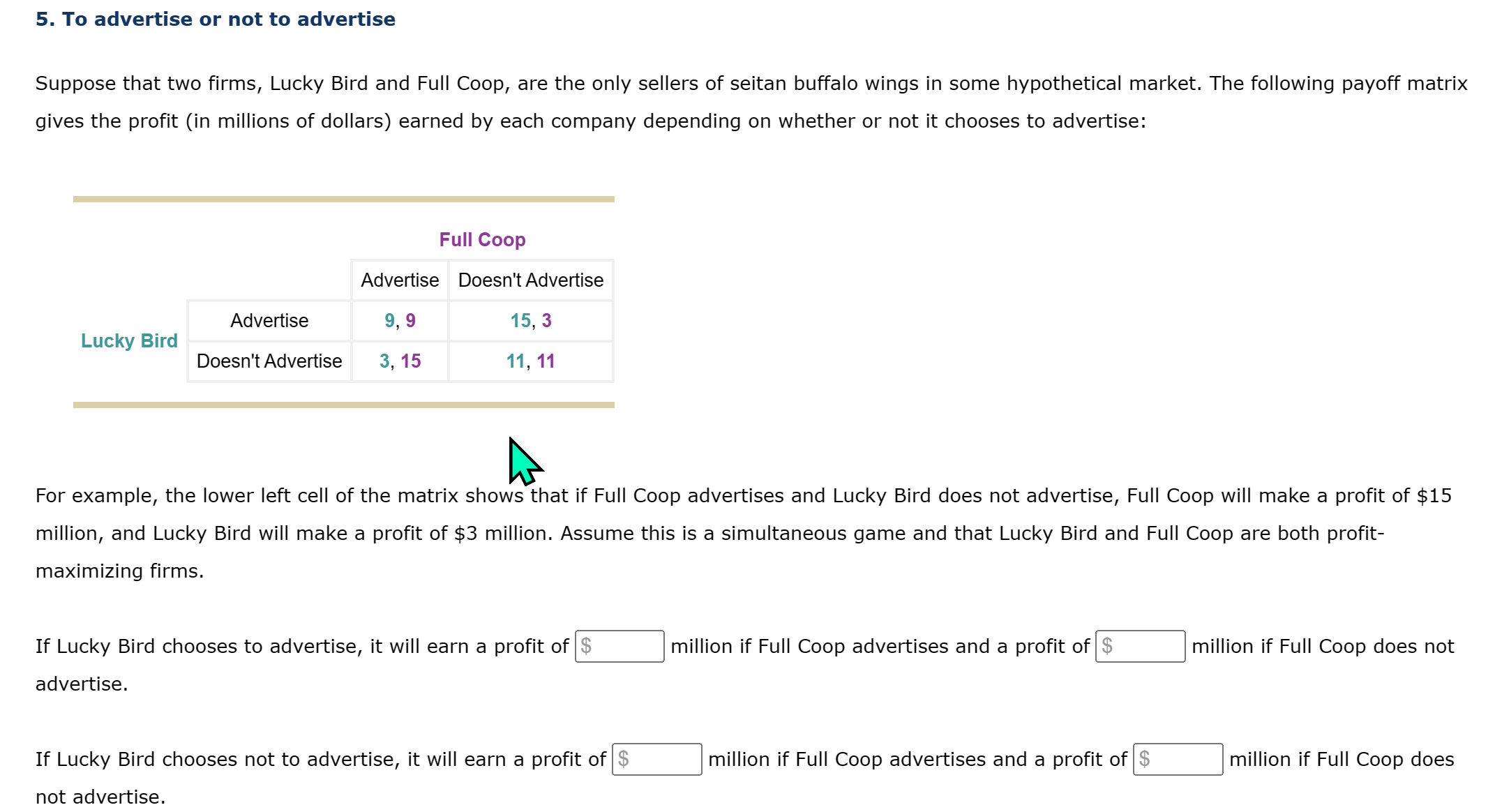 Solved Suppose that two firms, Lucky Bird and Full Coop, are | Chegg.com