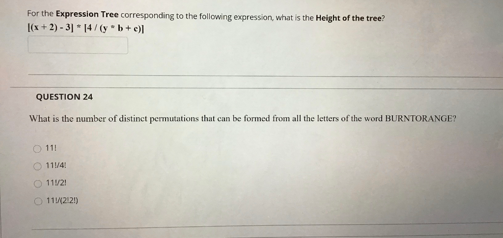 Solved For the Expression Tree corresponding to the | Chegg.com