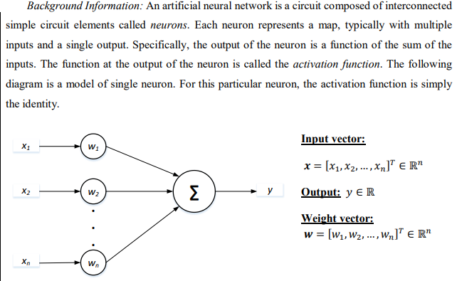 Background Information: An artificial neural network | Chegg.com