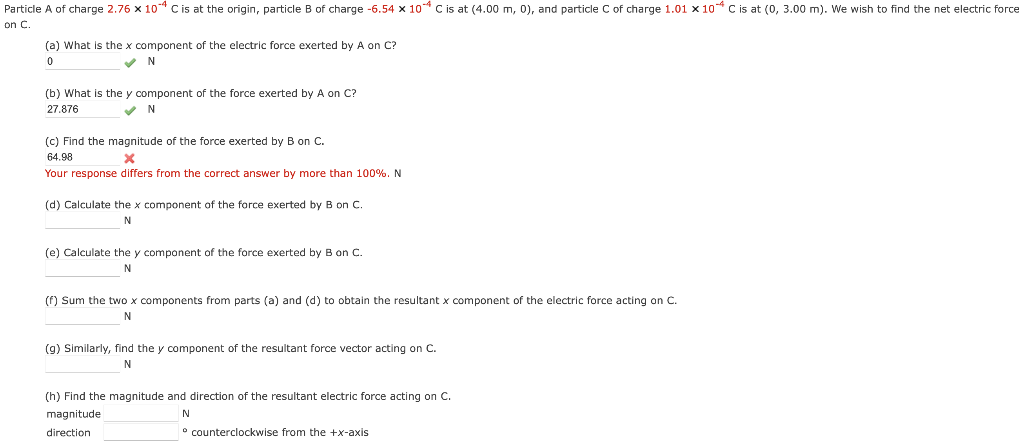 Solved in C. (a) What is the x component of the electric | Chegg.com