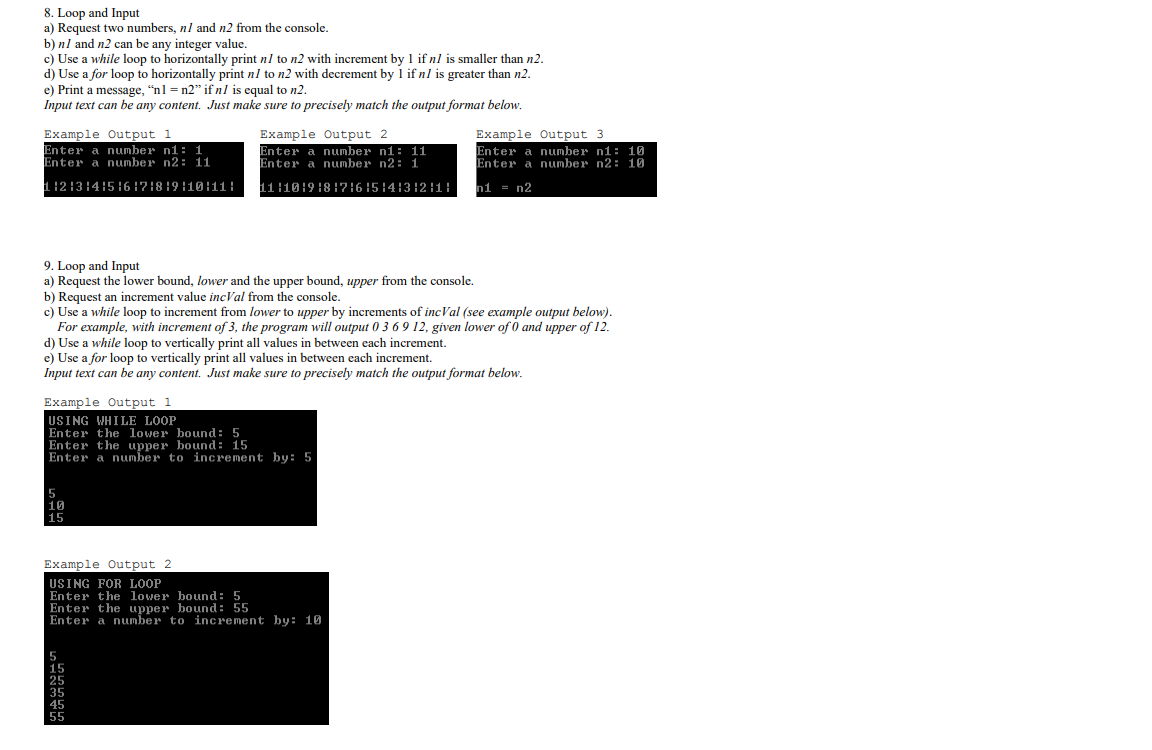 Solved 6 While And Lists A Request An Integer Input For The 5614