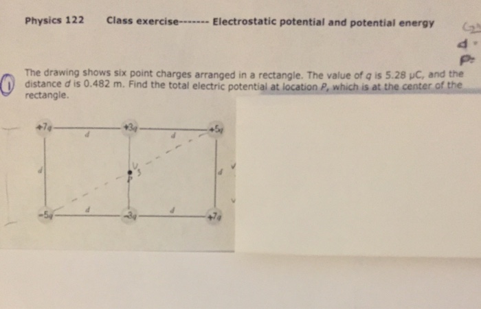 Solved Physics 122 Class exerciseElectrostatic potential and | Chegg.com