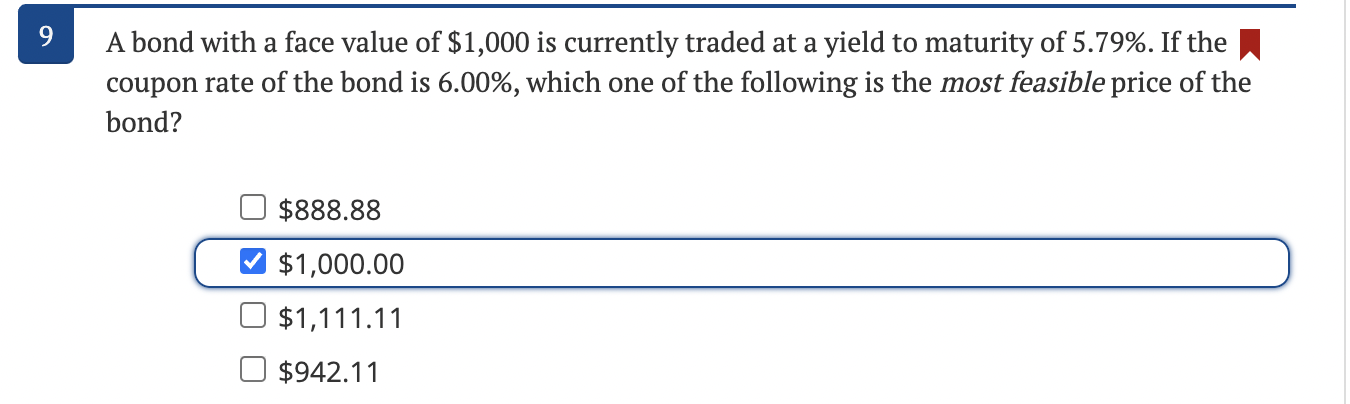 Solved A bond with a face value of $1,000 is currently | Chegg.com