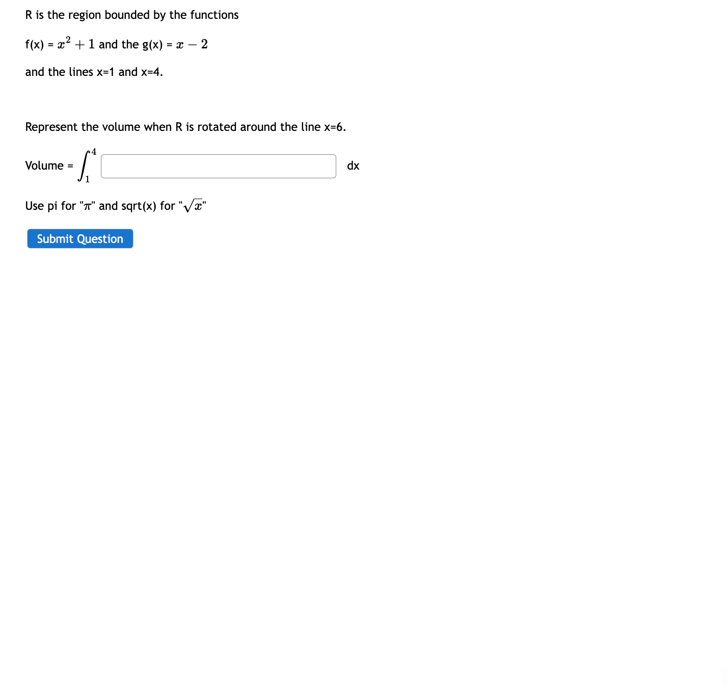 Solved R is the region bounded by the functions f(x)=x2+1 | Chegg.com