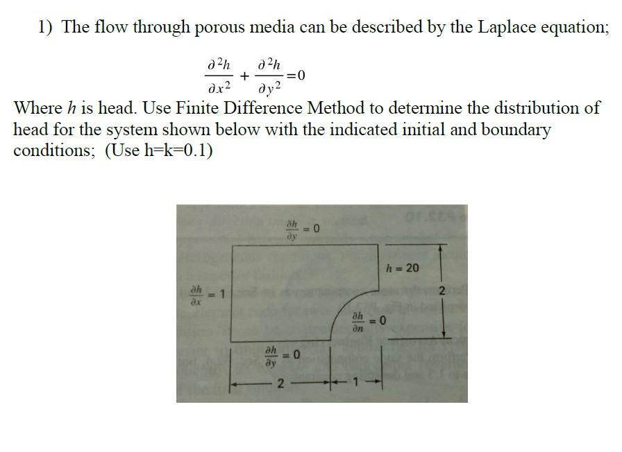 Solved 1) The flow through porous media can be described by | Chegg.com