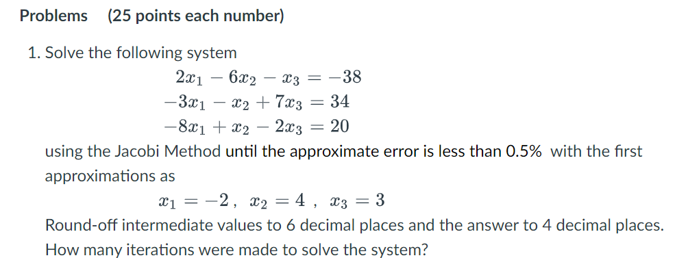 Solved Problems (25 points each number) 1. Solve the | Chegg.com