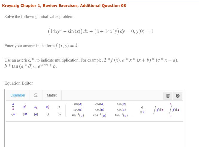 Solved Kreyszig Chapter 1, Review Exercises, Additional | Chegg.com