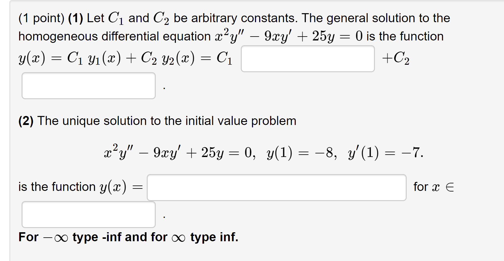 Solved 2 - (1 point) (1) Let Cį and C2 be arbitrary | Chegg.com