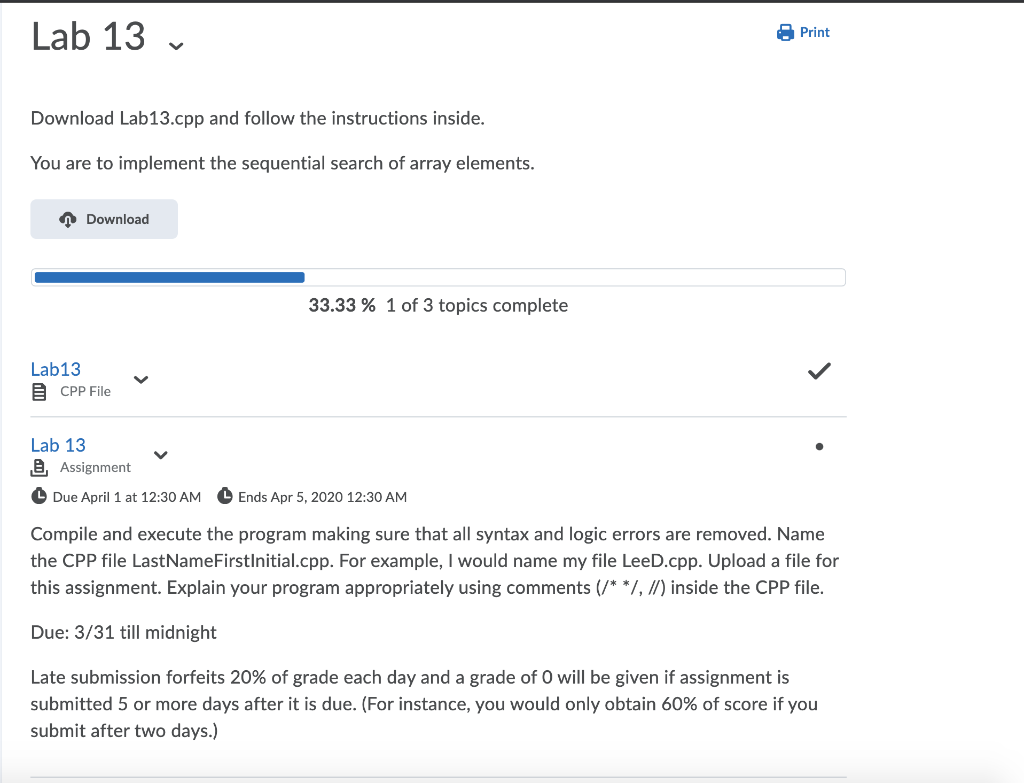 lab13.cpp /* Your Name User will enter a value (size) | Chegg.com