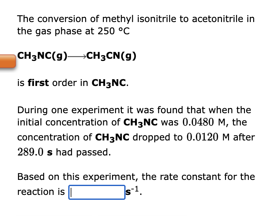 Solved The conversion of methyl isonitrile to acetonitrile | Chegg.com