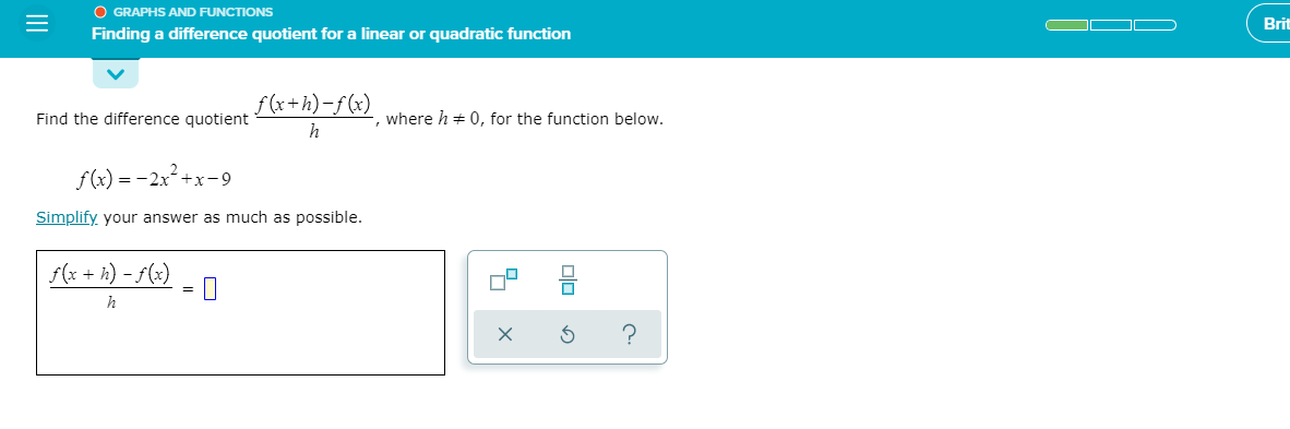 Solved O GRAPHS AND FUNCTIONS Finding a difference quotient | Chegg.com