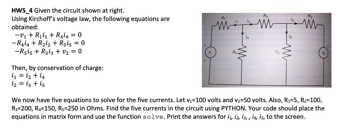 Solved HW5_4 Given the circuit shown at right. Using | Chegg.com