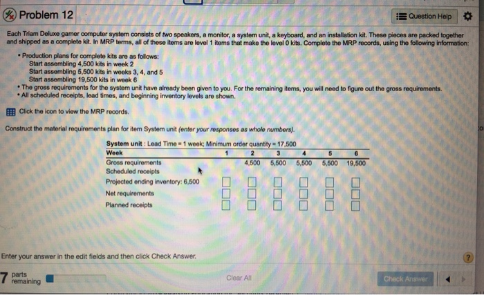Solved g Problem 12 EQuestion Help Each Triam Deluxe gamer | Chegg.com Solved g Problem 12 EQuestion Help Each Triam Deluxe gamer | Chegg.com