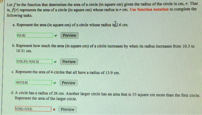 Solved Let /be the function that determines the area of a | Chegg.com