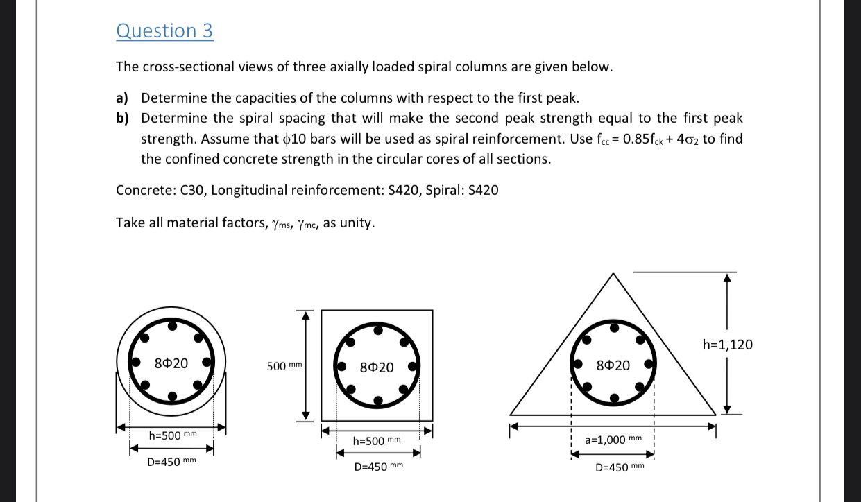 Solved Question 3 The cross-sectional views of three axially | Chegg.com