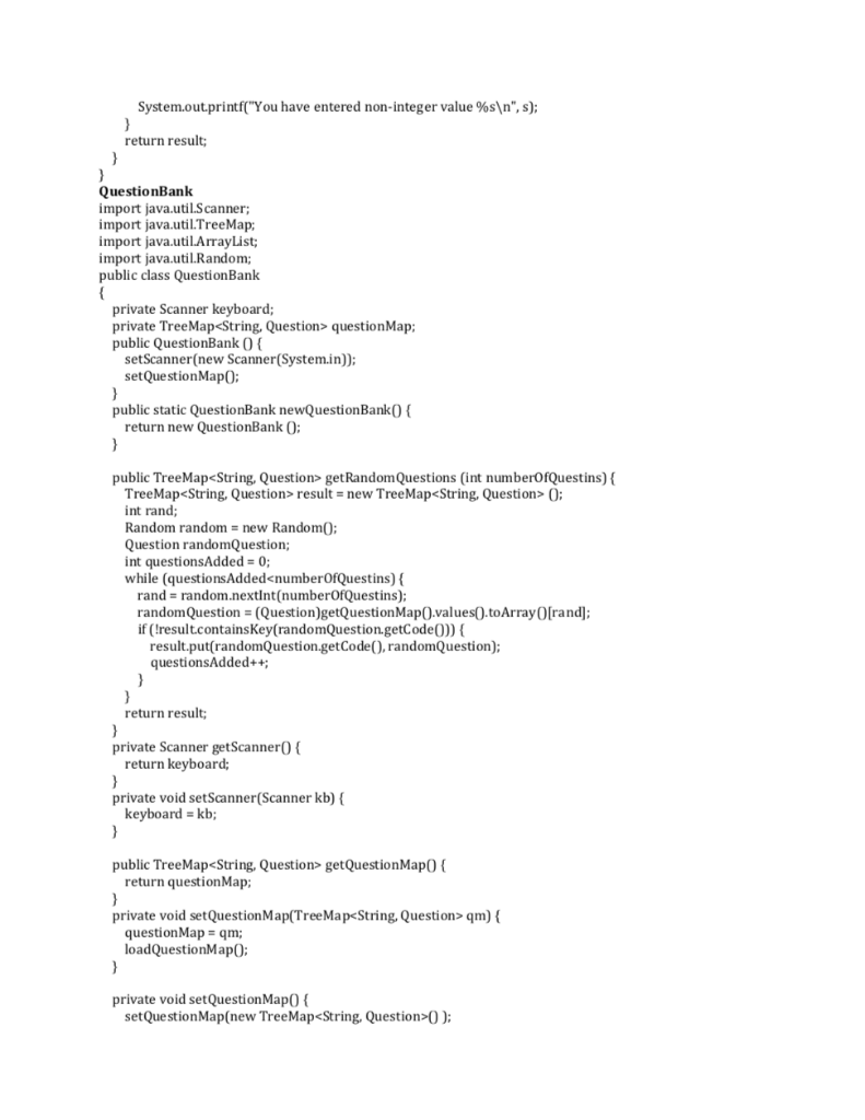JAVA Quiz Taker and Creator Modes (Source Code | Chegg.com