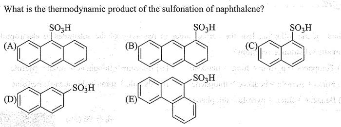 Solved What is the thermodynamic product of the sulfonation | Chegg.com