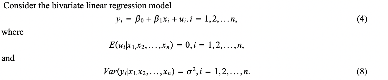 (4) Consider the bivariate linear regression model Yi | Chegg.com