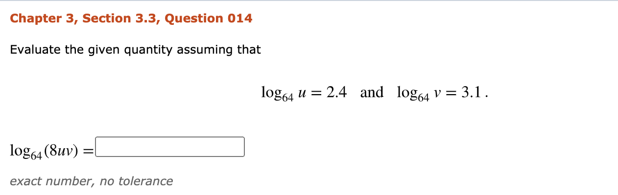 Solved Chapter 3, Section 3.3, Question 014 Evaluate the | Chegg.com