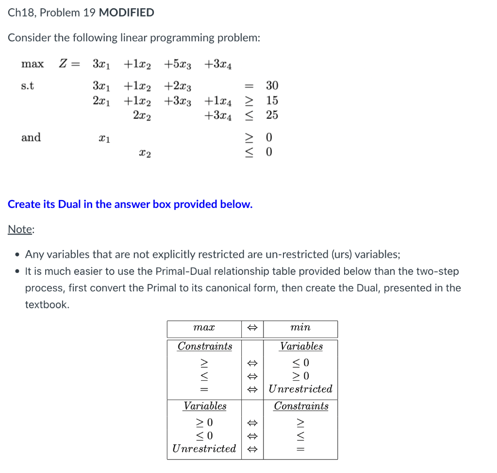 Solved Consider the following linear programming problem: | Chegg.com