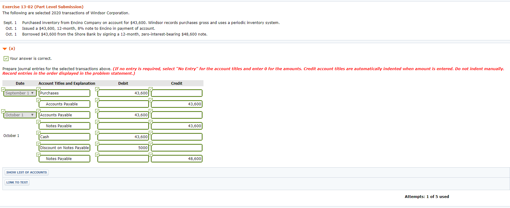 Solved Exercise 13-02 (Part Level Submission) The following | Chegg.com