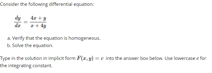 Solved Consider the following differential equation: | Chegg.com