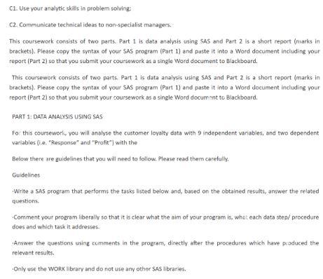 Solved C1. Use yout analytic skilss in problem solving: C2. | Chegg.com
