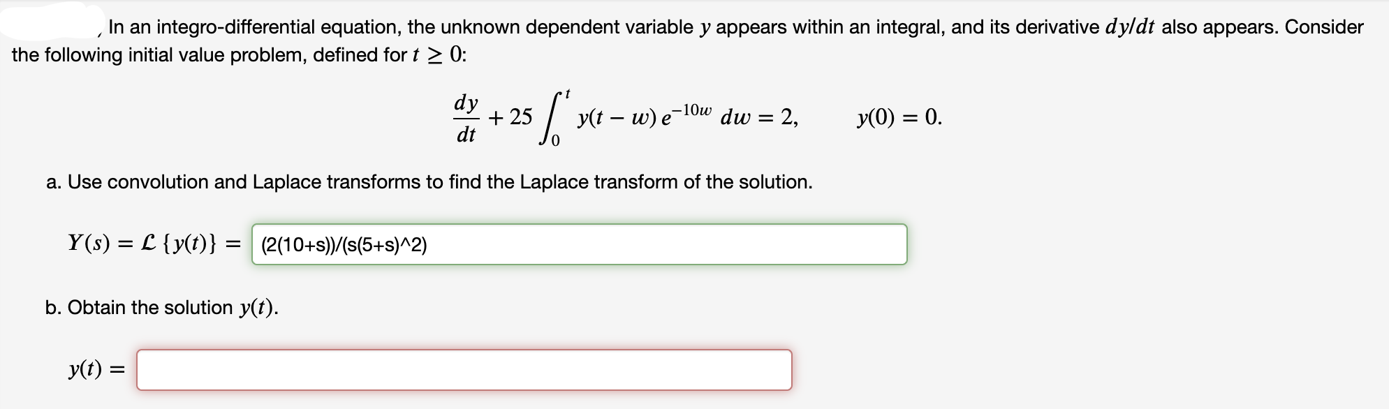 Solved , In an integro-differential equation, the unknown | Chegg.com
