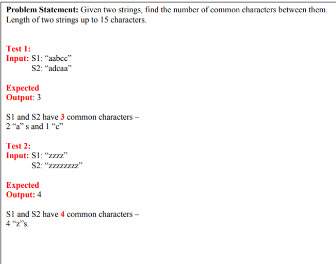 Problem Statement: Given two strings, find the number | Chegg.com