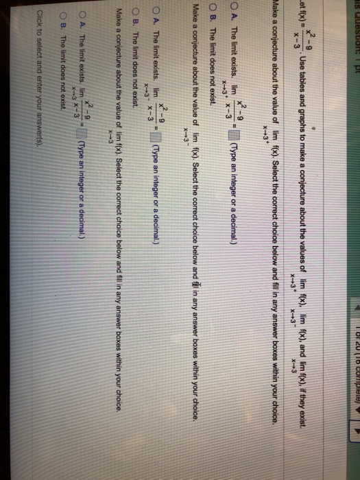 Solved et f(x)= . Use tables and graphs to make a conjecture | Chegg.com