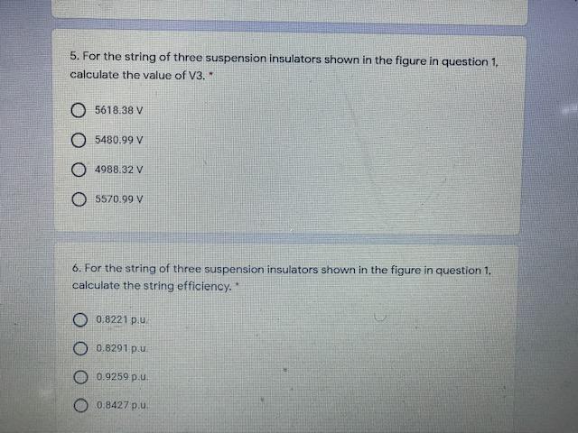 Solved A string of three suspension insulators shown in | Chegg.com