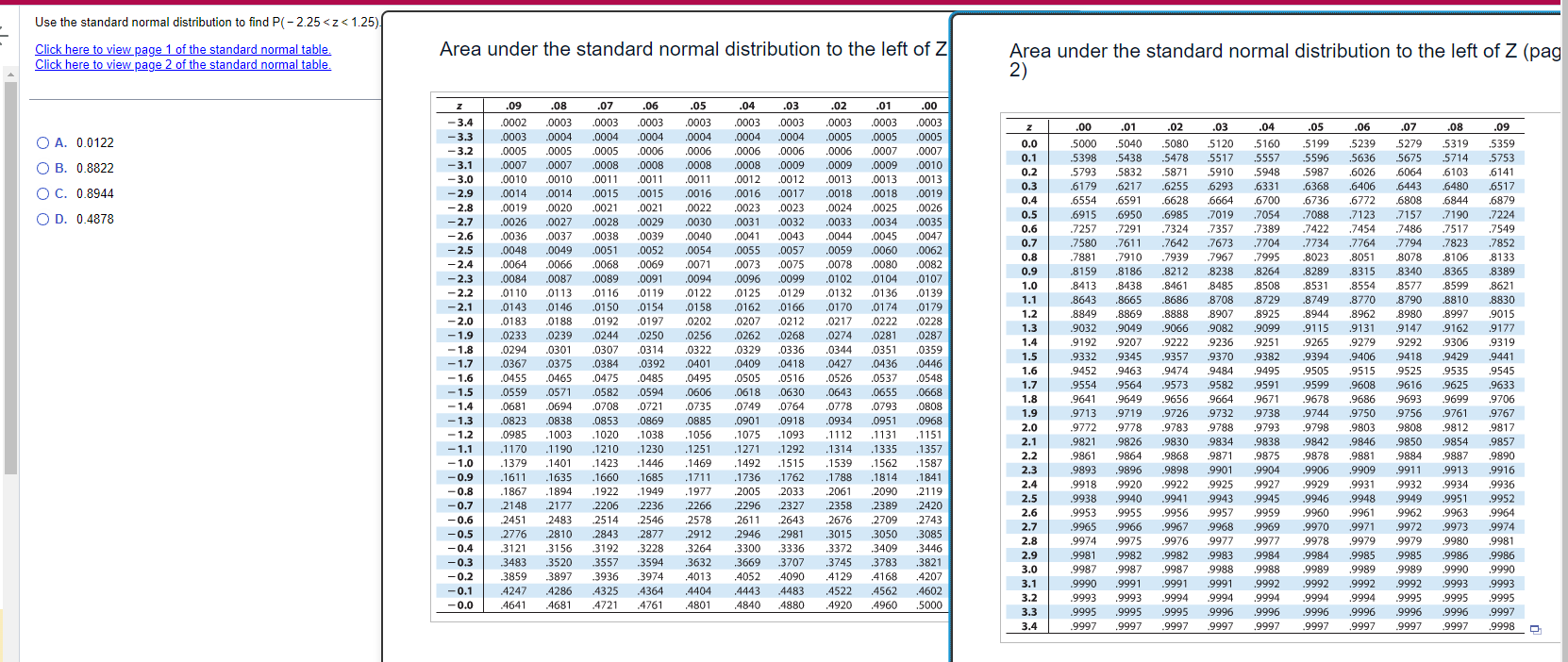 Solved Use the standard normal distribution to find | Chegg.com