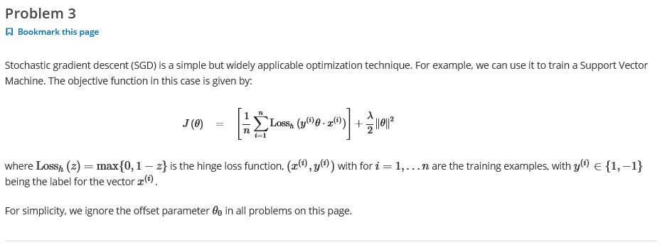 Problem 3 Bookmark this page Stochastic gradient | Chegg.com