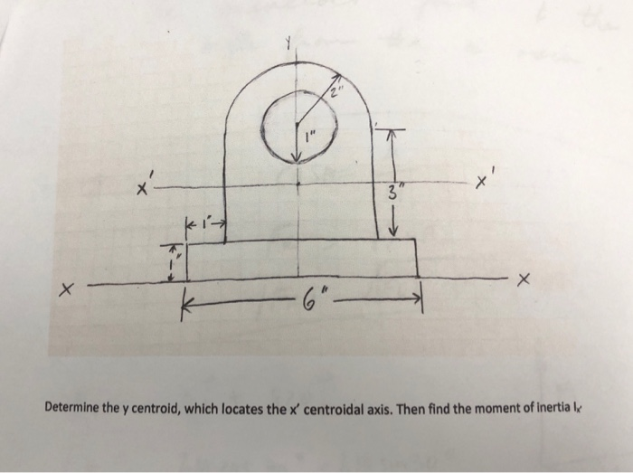 Solved 6 " Determine the y centroid, which locates the x | Chegg.com